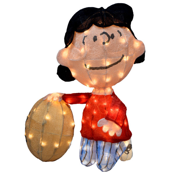 ProductWorks Peanuts 32in Peanuts 3D PreLit LED Yard Art Lucy w Football and Charlie Brown ...